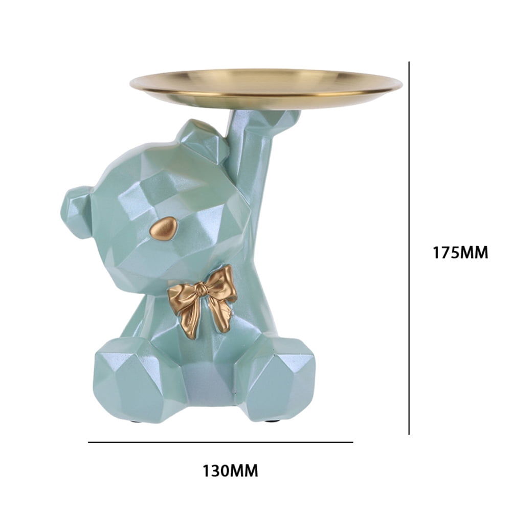 Geometric Bear Storage Sculpture with Pallet Resin Key Holder Figurine ...