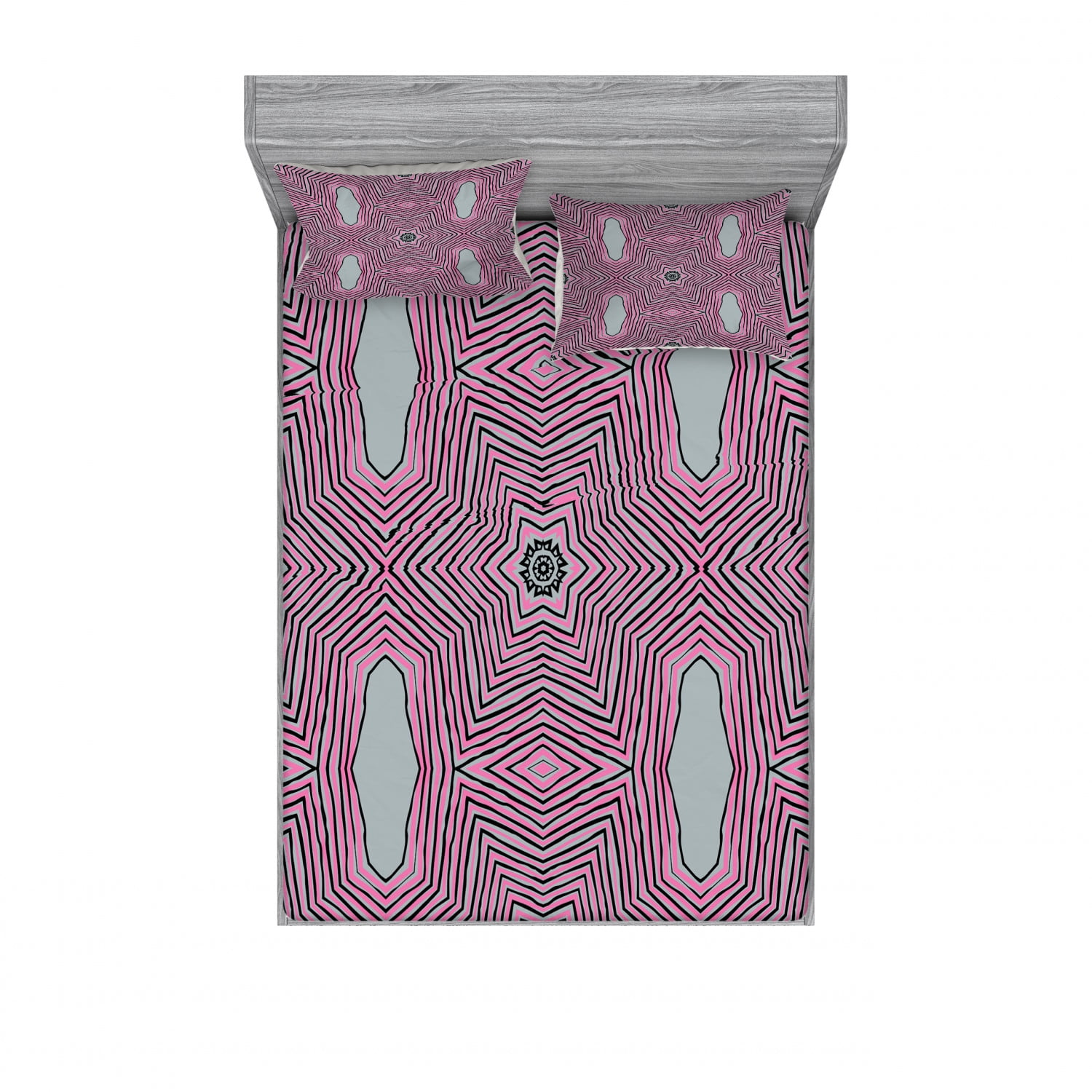 Geometric Bedding Set with Sheet & Covers, Hypnotizing Symmetrical Thin ...