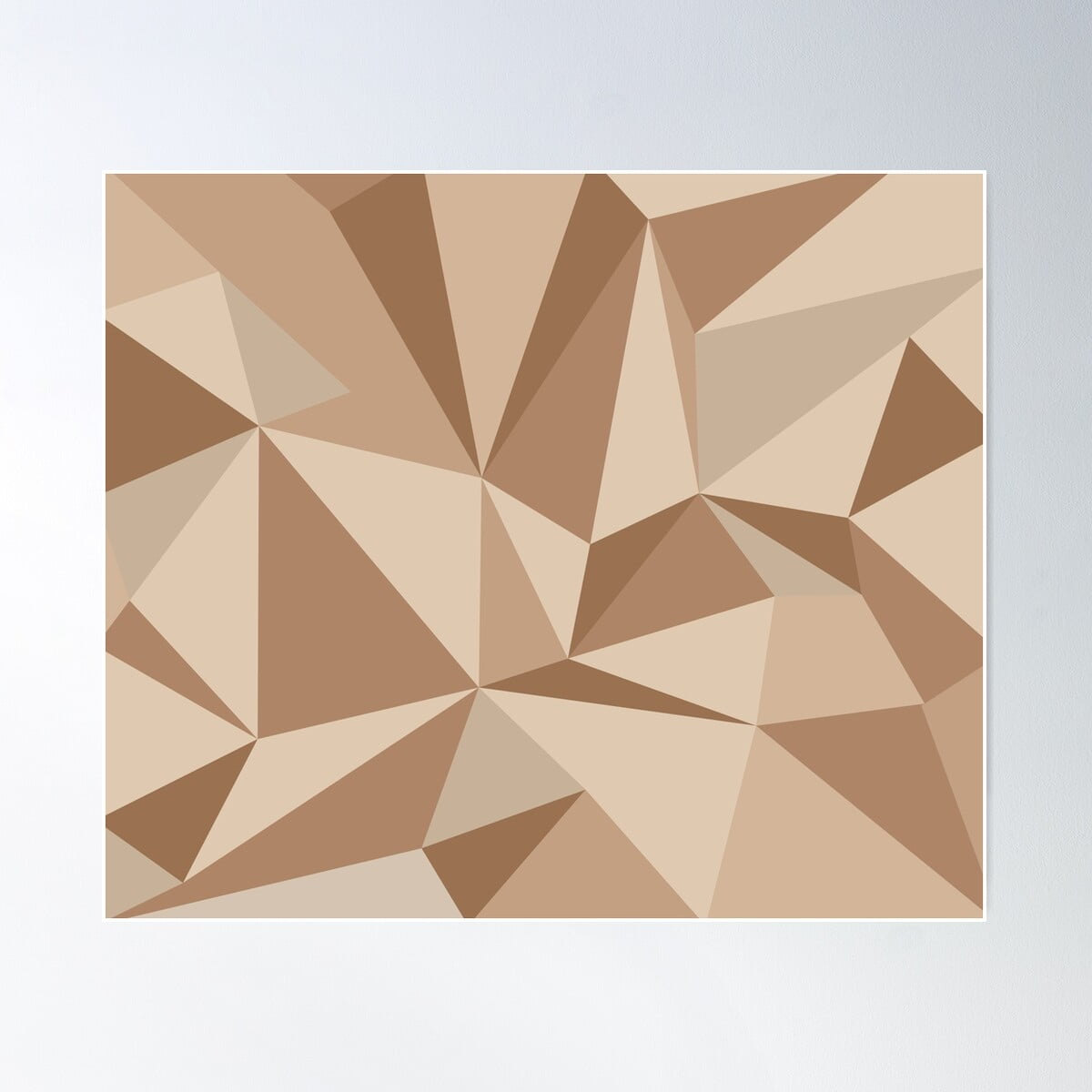 Geometric Beige Sand Abstract Triangles Poster Wall Art, Modern Wall ...