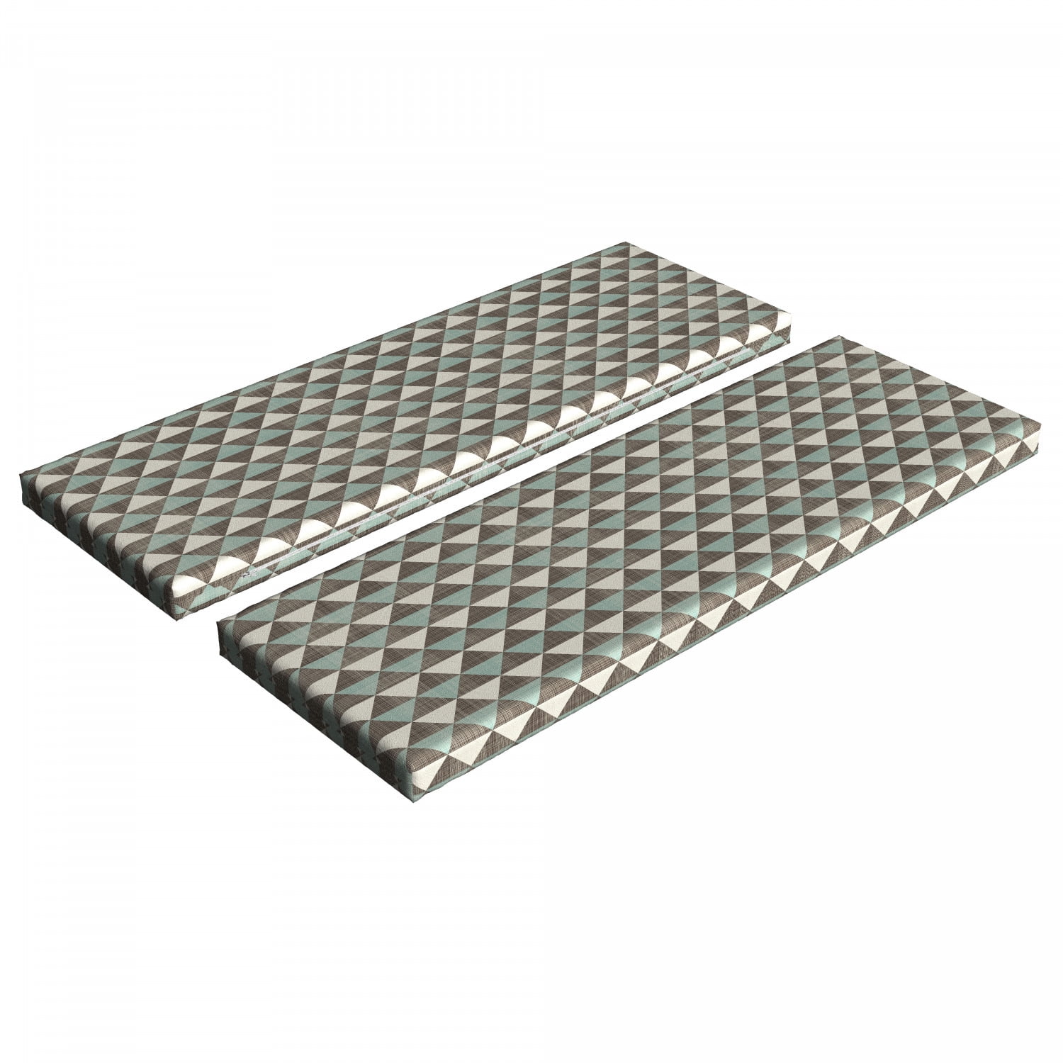 Geometric Bench Cushion Set of 2, Triangles Pattern Diagonal Blanket ...
