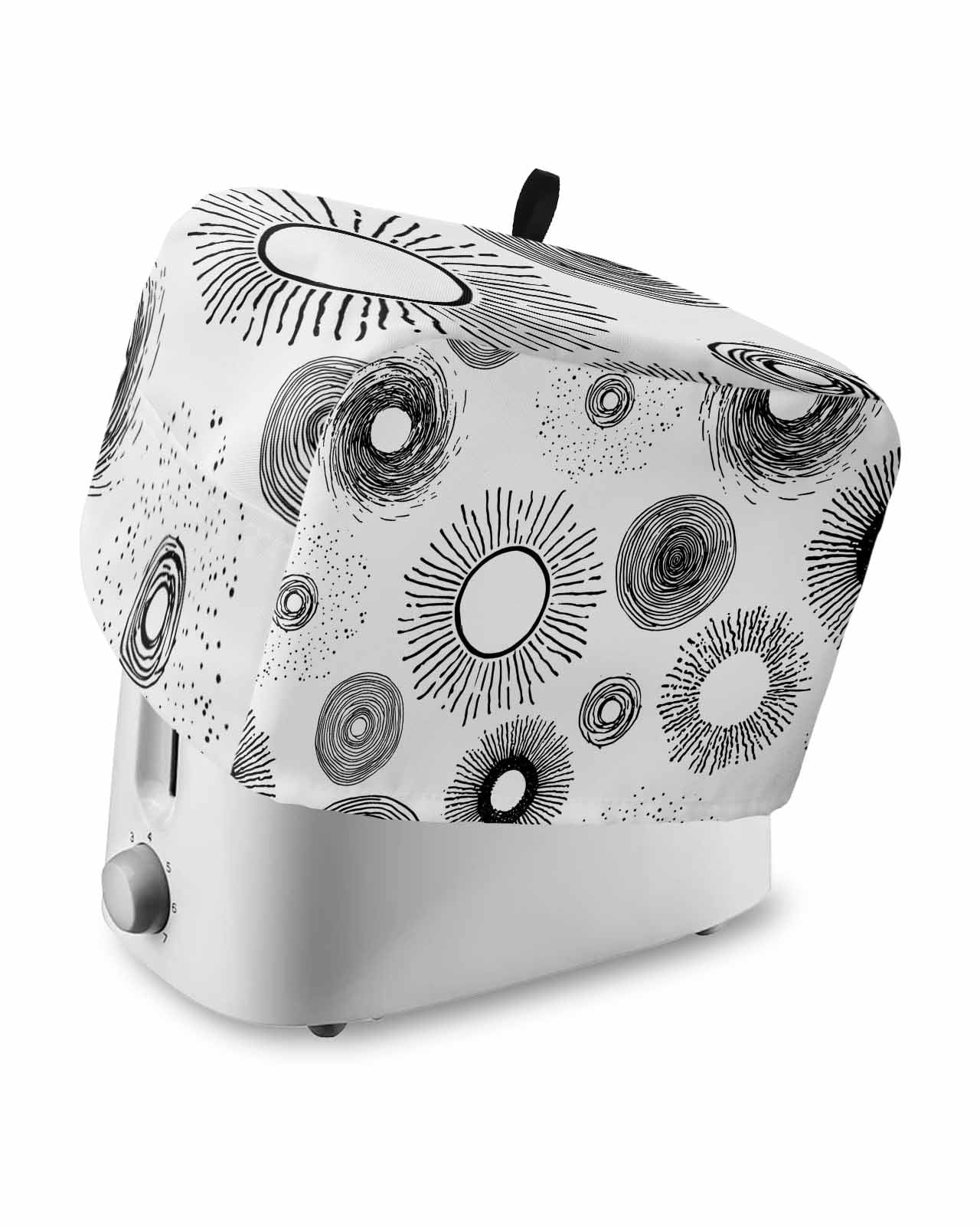 Geometric Black Toaster Cover 2 Slice, Small Kitchen Appliance Covers ...