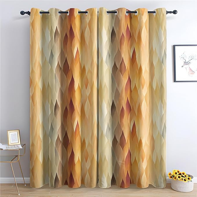 Geometric Blackout Curtains, Modern Curtains For Bedroom Living Room ...