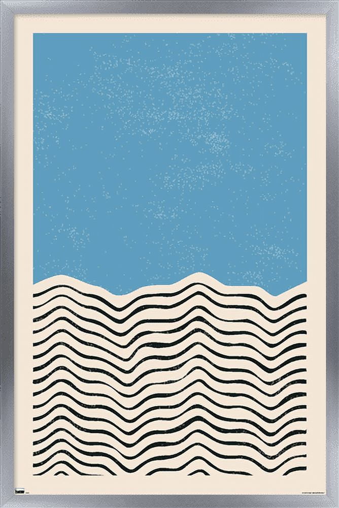 Geometric - Blue Wall Poster, 22.375" x 34", Framed - Walmart.com