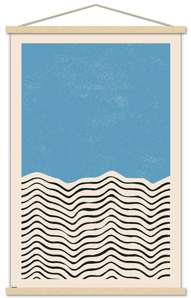 Geometric - Blue Wall Poster with Wooden Magnetic Frame, 22.375" x 34 ...