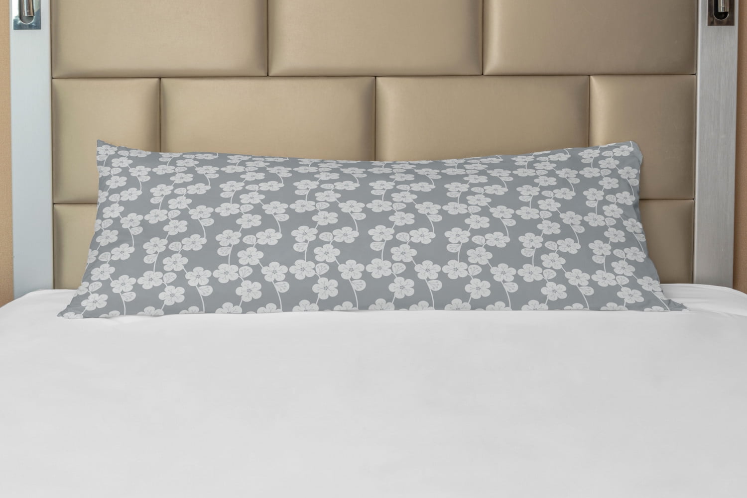 Geometric Body Pillow Case Cover with Zipper, Flower Patterned ...