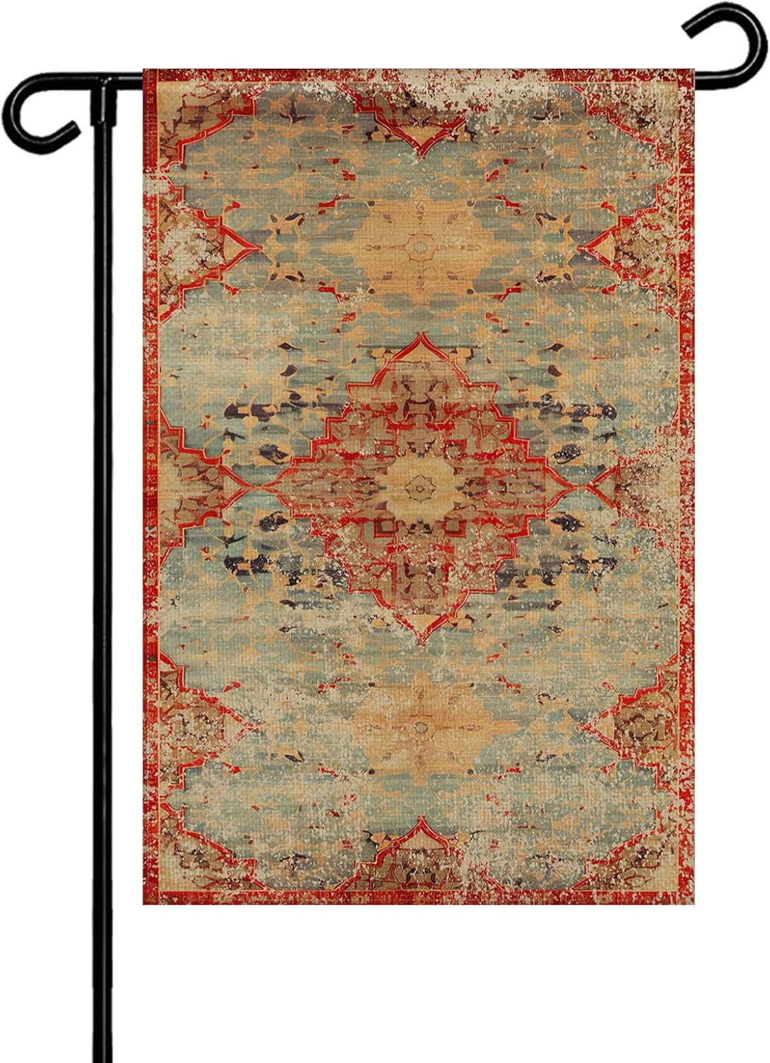 Geometric Boho Garden Flag 12x18in, Rustic Bohemian Floral Tribal ...