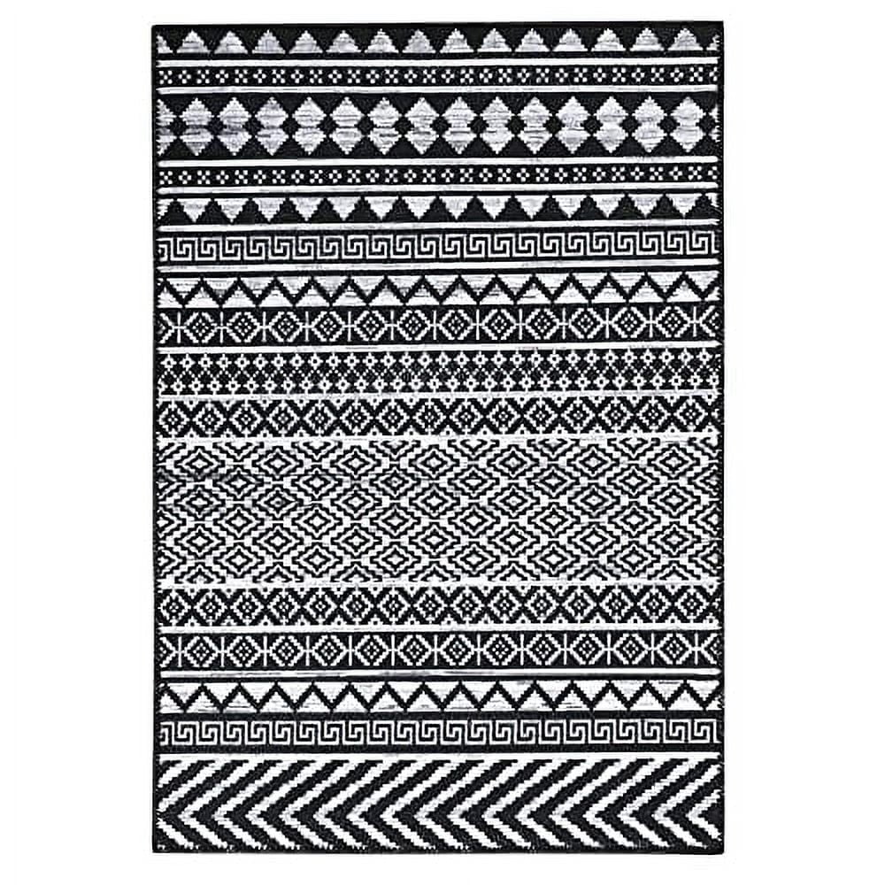 Geometric Boho Rug Mat Non-Slip Runner Low Pile Indoor Resistant Rug ...