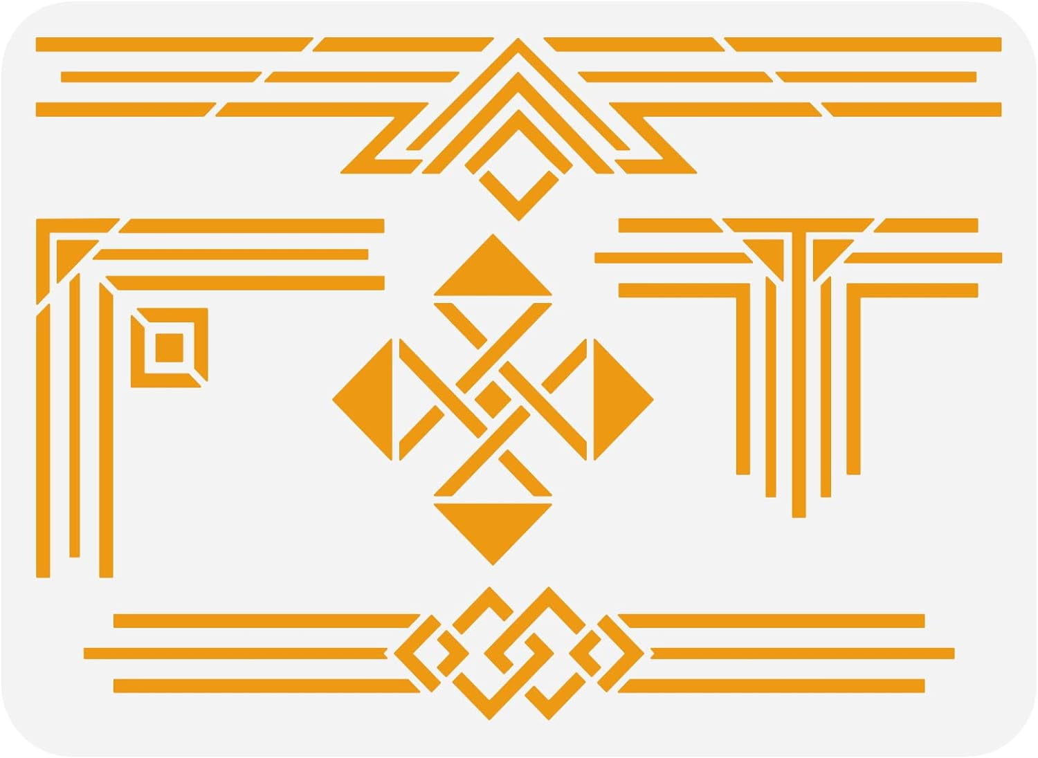 Geometric Border Stencil 11.7x8.3 inch Art Decor Frames Borders Stencil ...