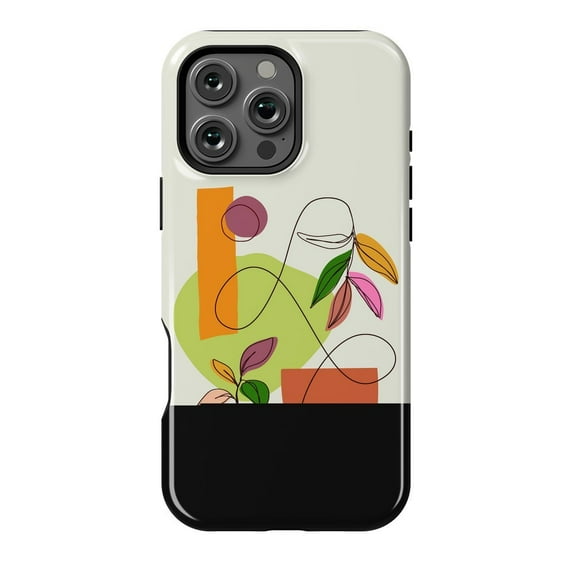 Geometric Botanical Shapes Art iPhone Case 17 16 15 14 13 12 11 Pro Max ...