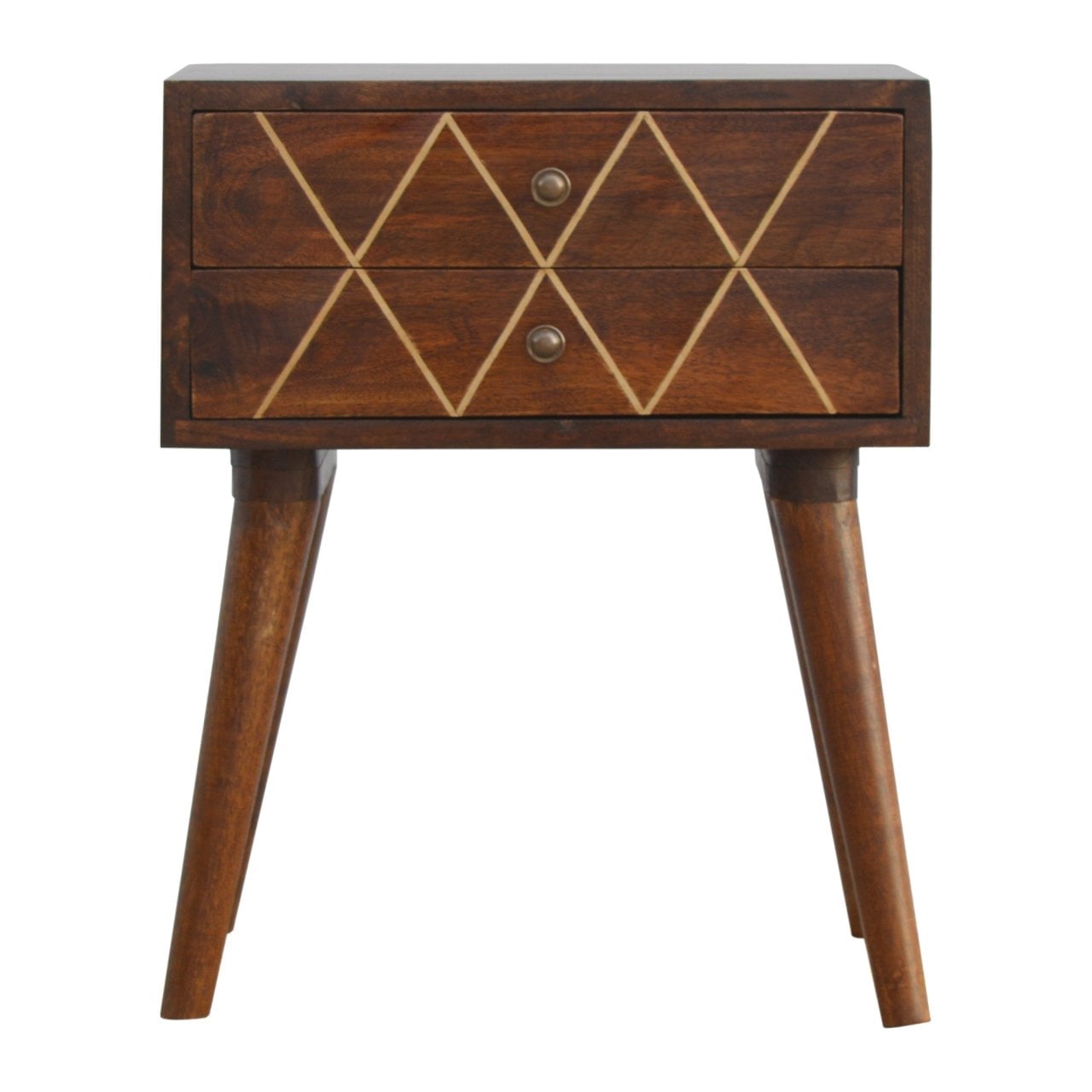 Geometric Brass Inlay 2 Drawer Nightstand - Walmart.com
