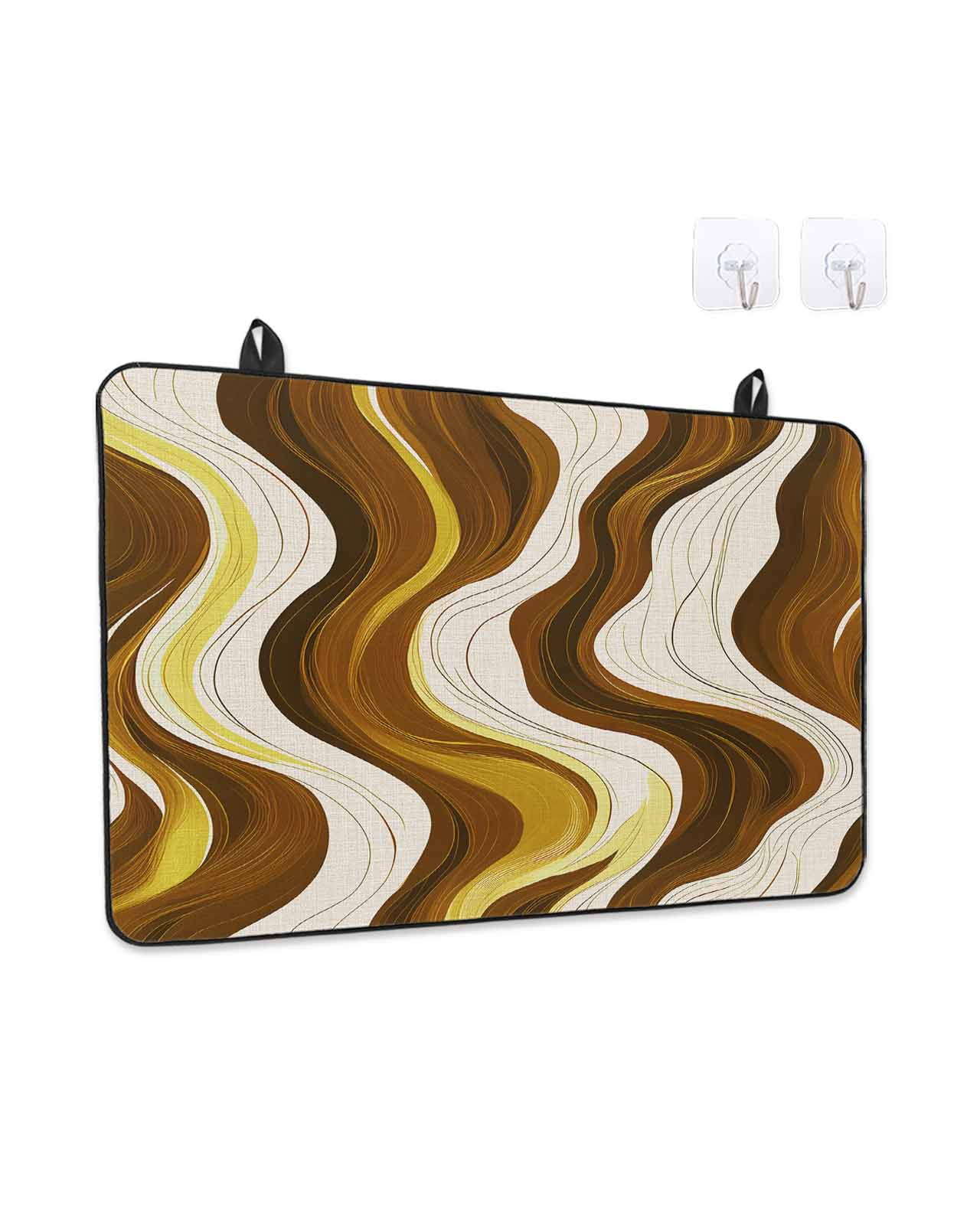 Geometric Brown Stove Top Covers for Electric Stove, Kitchen Glass ...