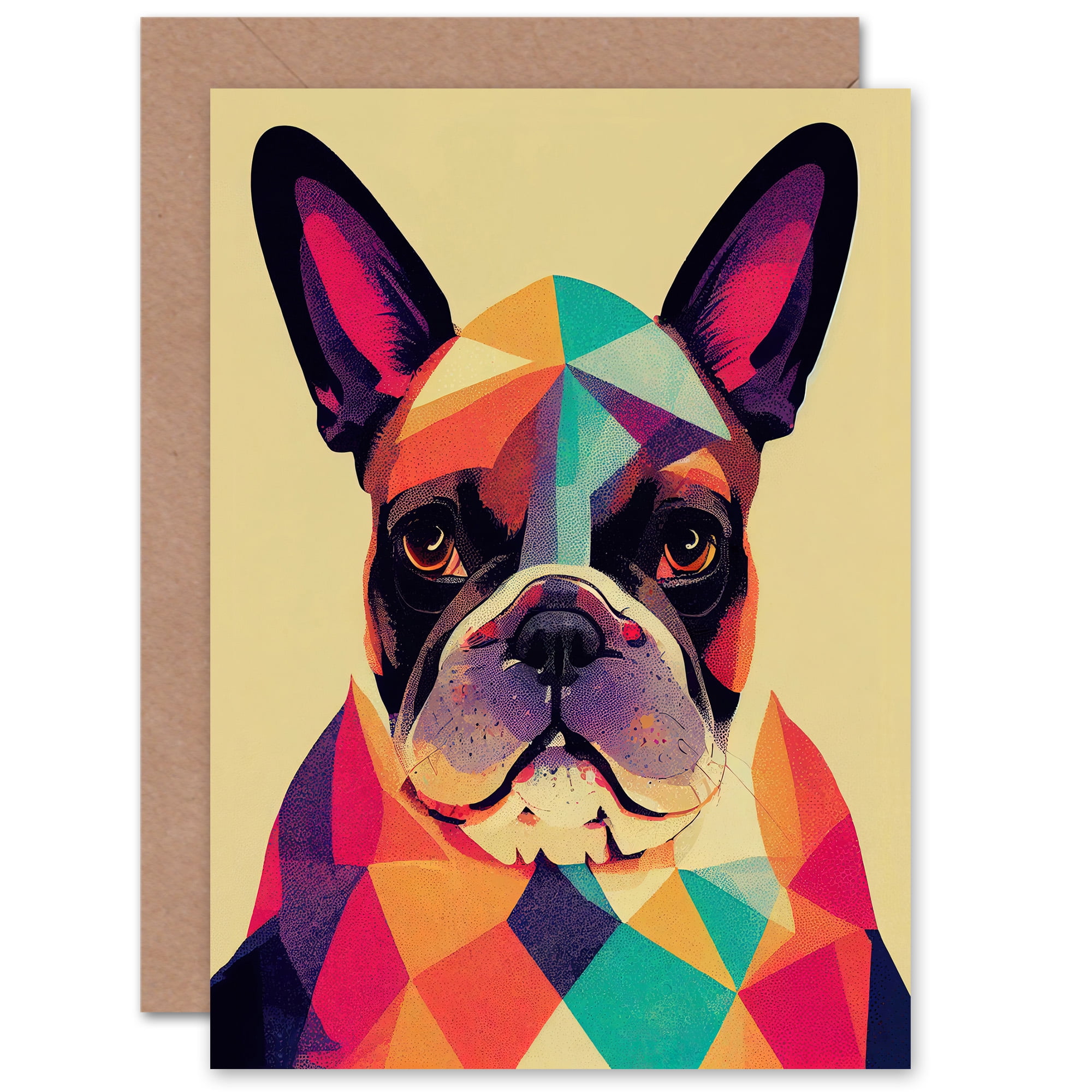Geometric Bulldog Lover for Him or Her Man Woman Birthday Thank You ...