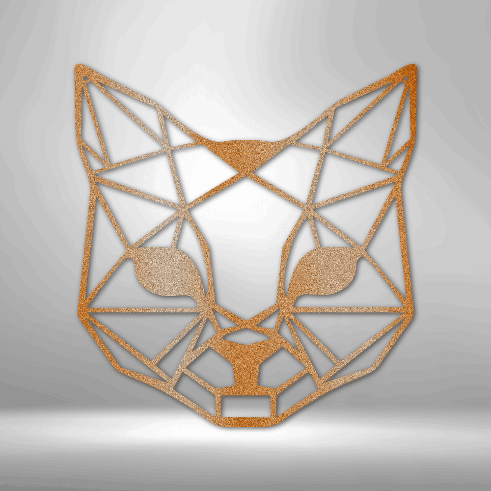 Geometric Cat Steel Sign Laser Cut Powder Coated Home & Office Metal ...