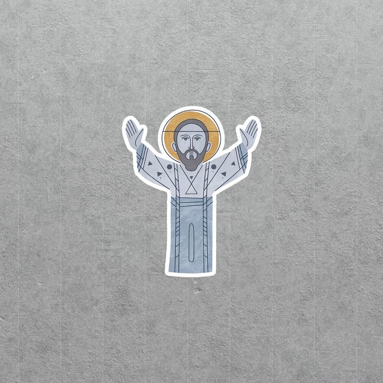Geometric Christ Sticker - Stylized Jesus Illustration Art Decalphone ...