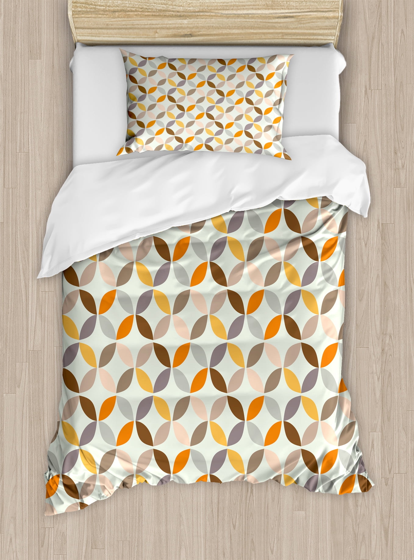 Geometric Circle Duvet Cover Set, Colorful Modern Spherical Complex ...