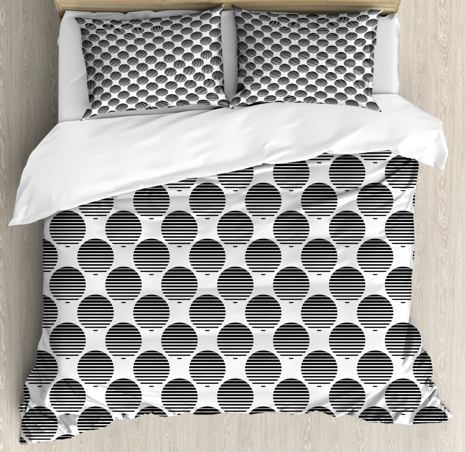Geometric Circle Duvet Cover Set, Continuous Rippling Twisted Inner ...