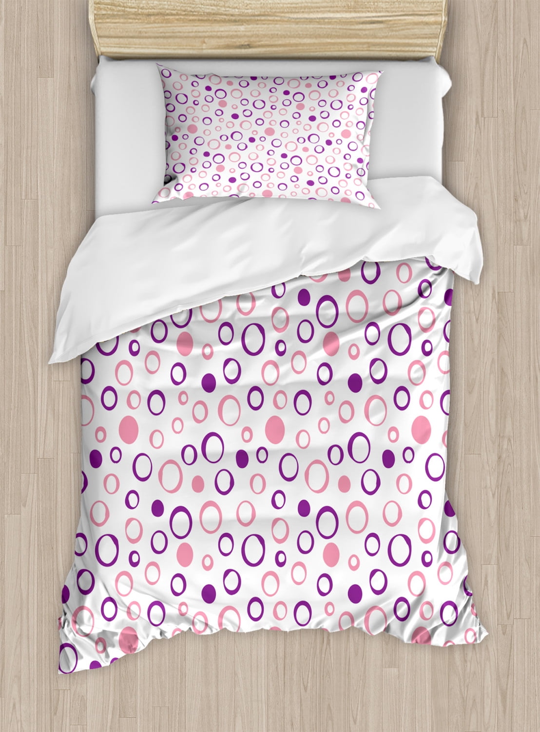 Geometric Circle Duvet Cover Set, Pastel Toned Feminine Circular with ...