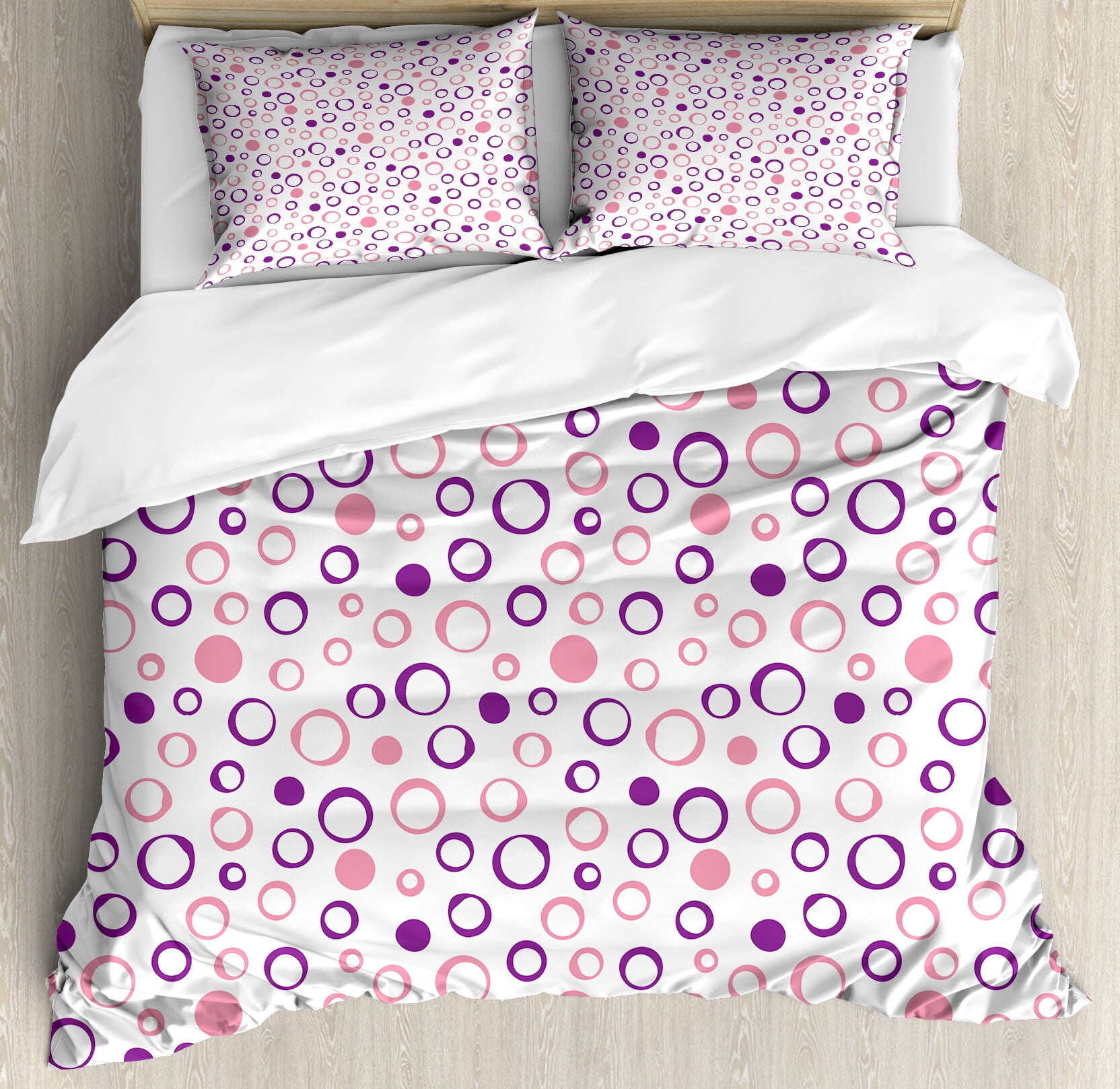 Geometric Circle Duvet Cover Set, Pastel Toned Feminine Circular with ...