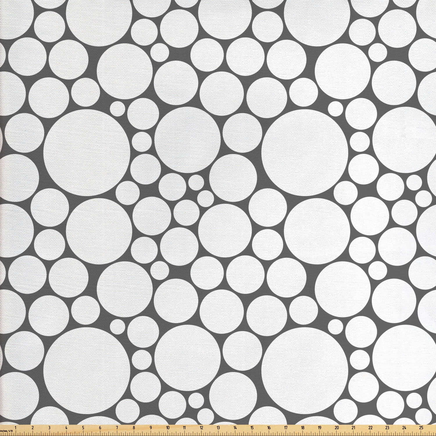 Ambesonne Geometric Fabric by the Yard Upholstery, Grey White Circle ...