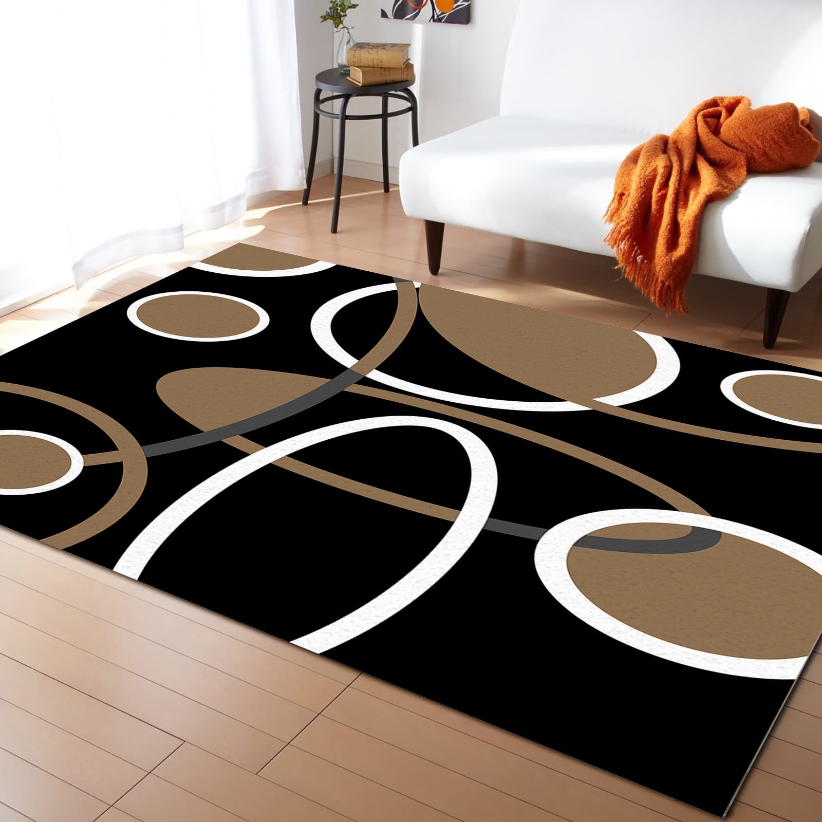 Geometric Circle Modern Art Red Carpet Area Rug Children's Room Living ...