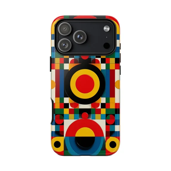 Geometric Circle Shapes Pattern Design Phone Case for iPhone 17-11 Pro ...