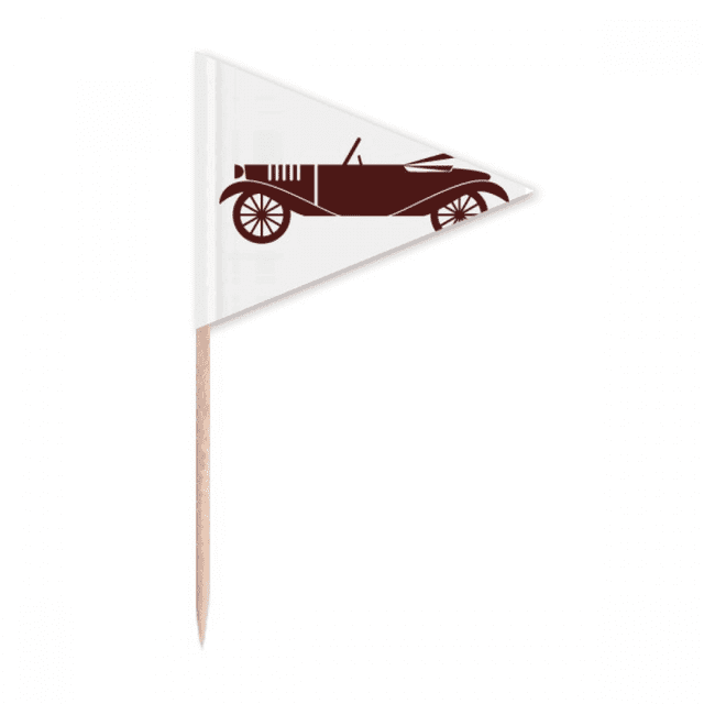 Geometric Classic Cars Brown Outline Toothpick Triangle Cupcake Toppers ...