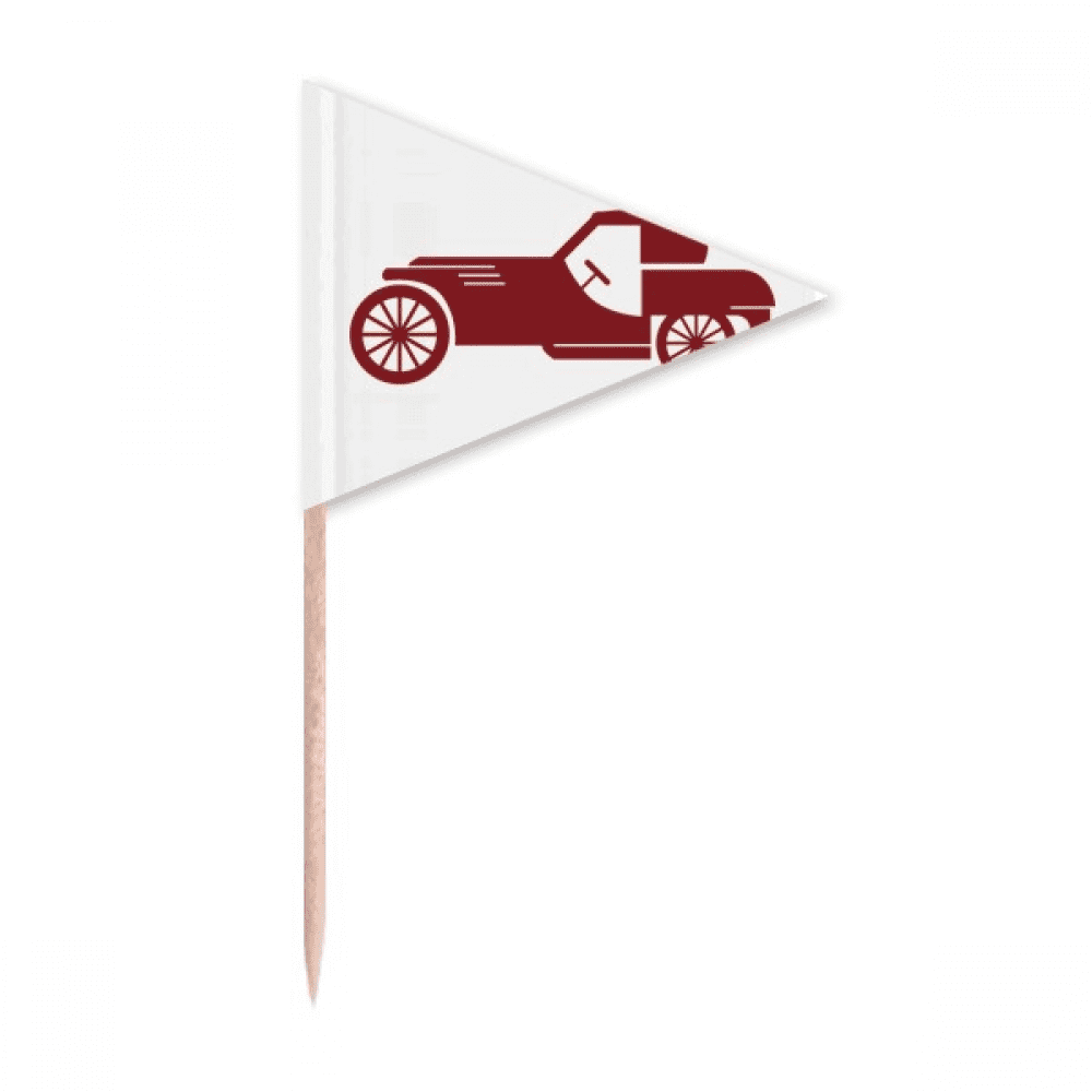 Geometric Classic Red Cars Outline Toothpick Triangle Cupcake Toppers ...