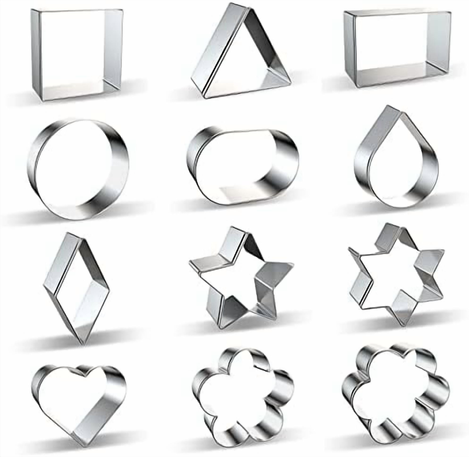 Geometric Classic Shapes Cookie Cutter Set – Stainless Steel – Home ...