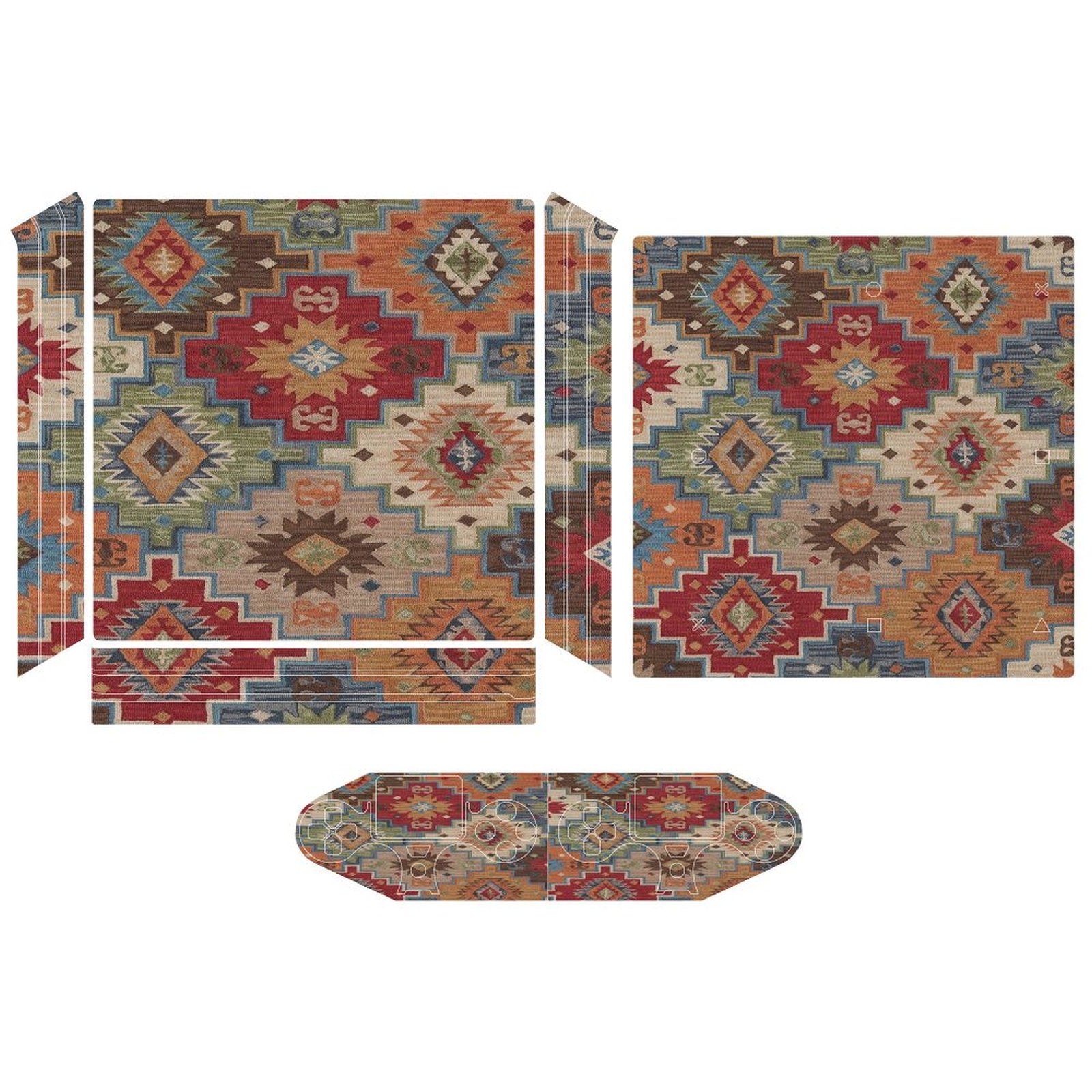 Geometric Color Block PS4 Pro/PS4 Slim Skin Sticker For Console And ...