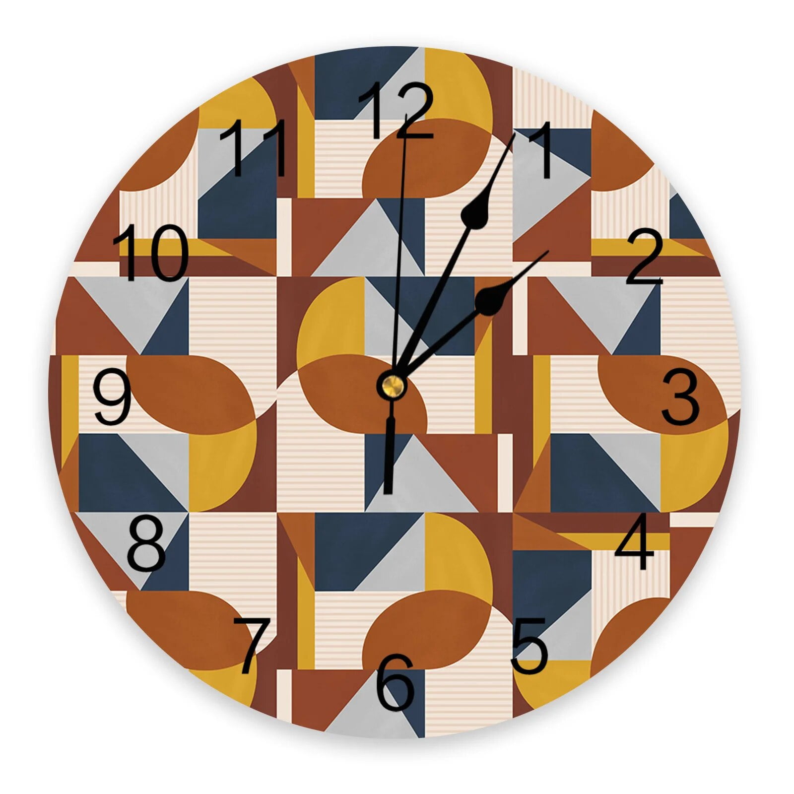 Geometric Color Blocks Line Wall Clock Modern Design Living Room ...