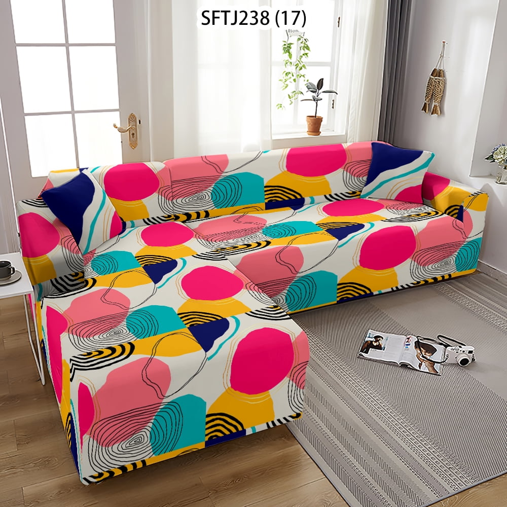 Geometric Color Floral Personality Sofa Cover Printed Elastic For ...