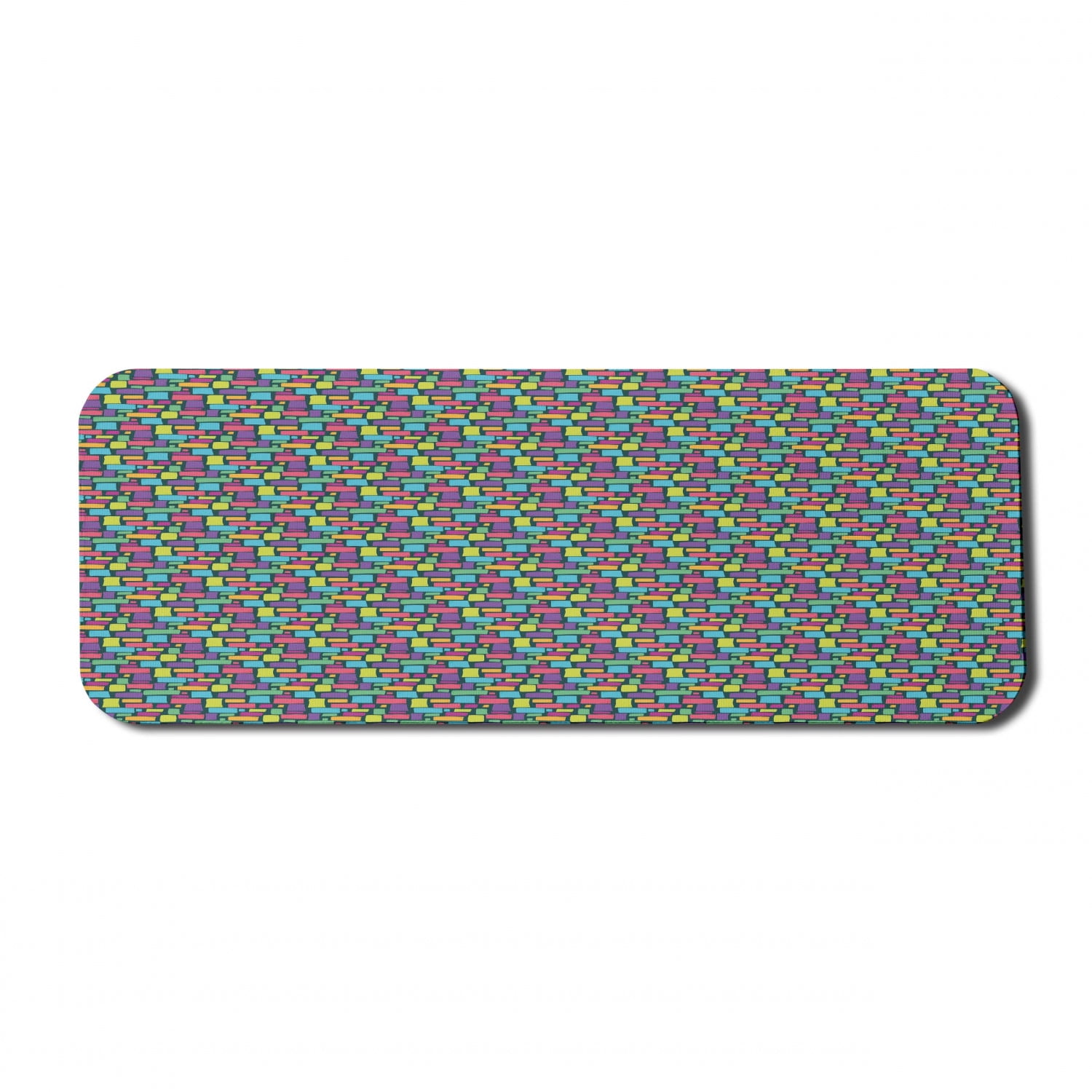 Geometric Computer Mouse Pad, Cobblestone Inspired 1980 Style Funky ...