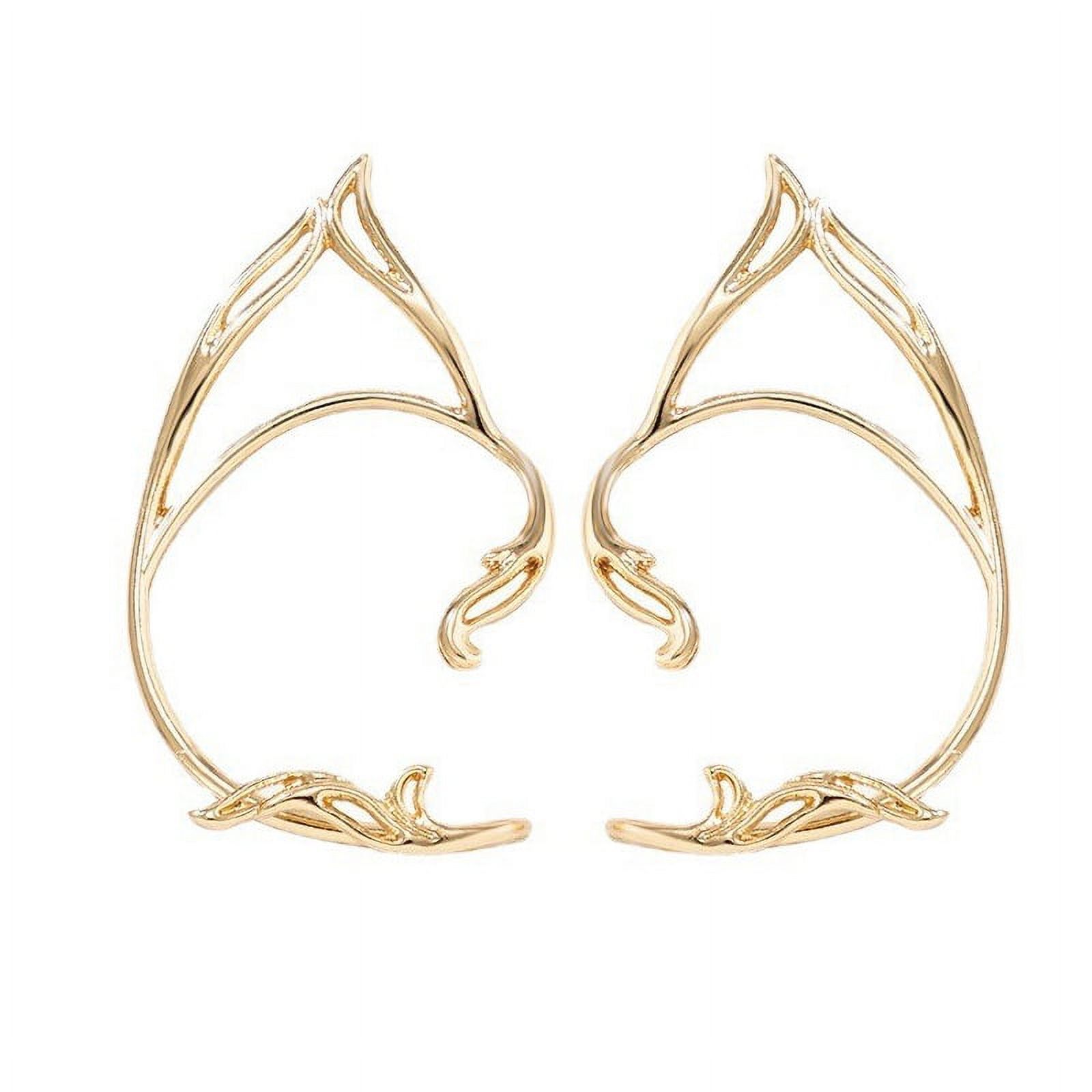 Geometric Contour Ear Cuffs for Women, Minimalist Crescent Clip-Ons ...