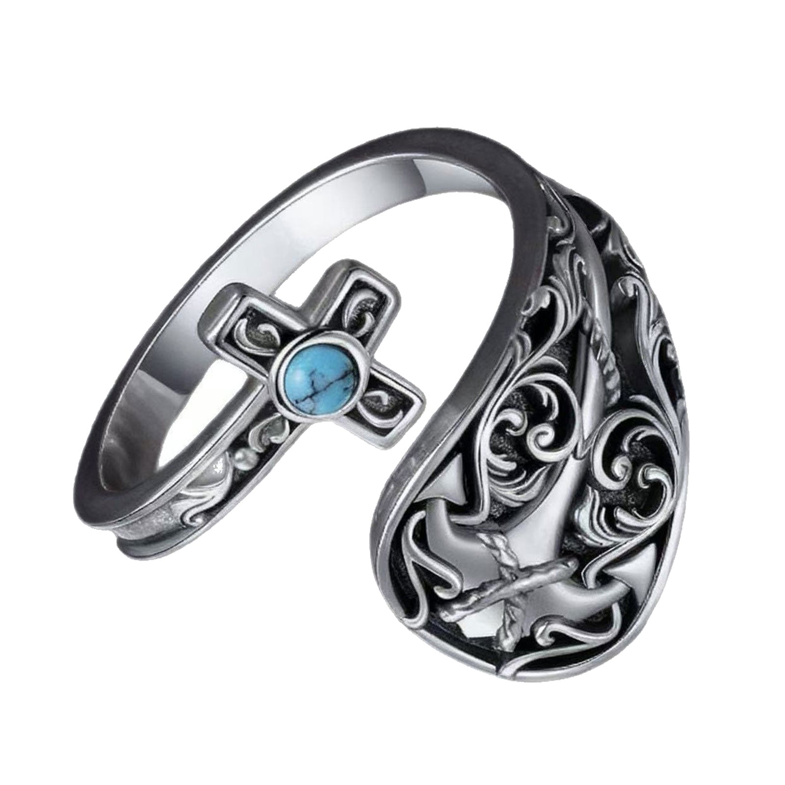 Geometric Crosses Dating Rings Adjustable Opening Rings Unique Finger ...