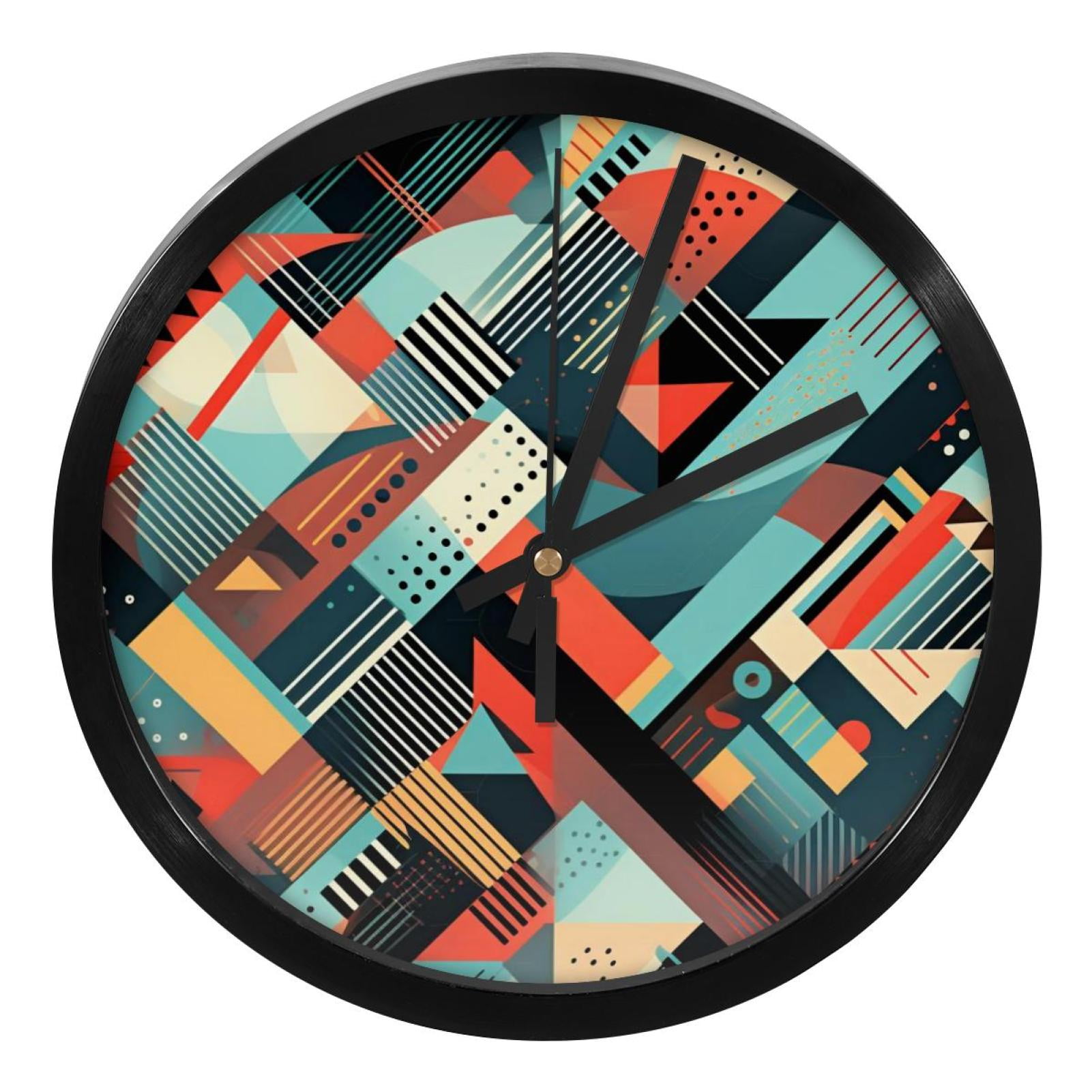 Geometric Cube 9.8 Inch Round Digital Wall Clock - Silent Non-Ticking ...