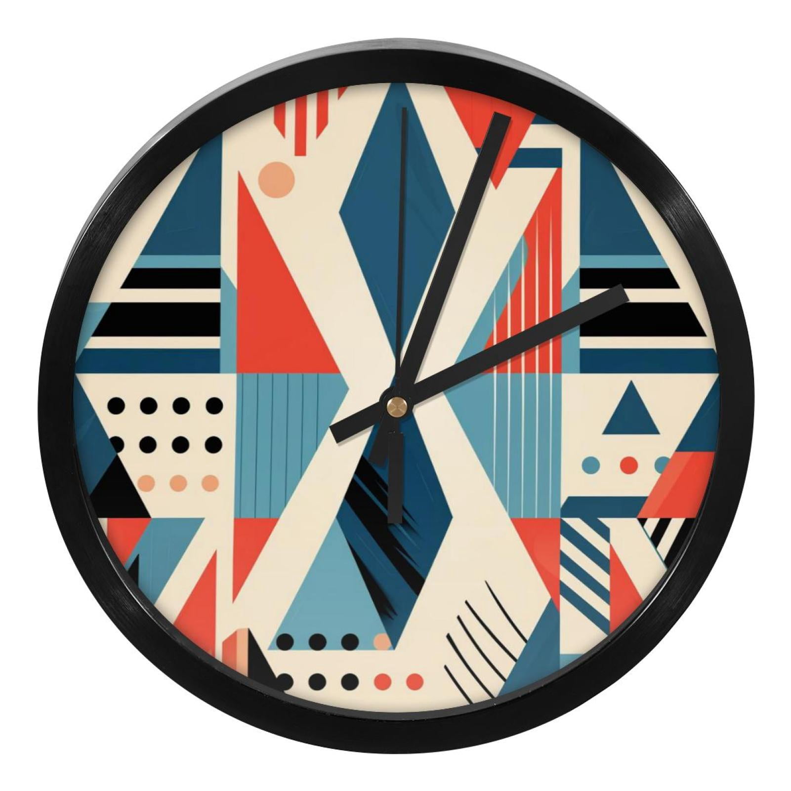 Geometric Cube 9.8 Inch Silent Round Digital Wall Clock - Battery ...