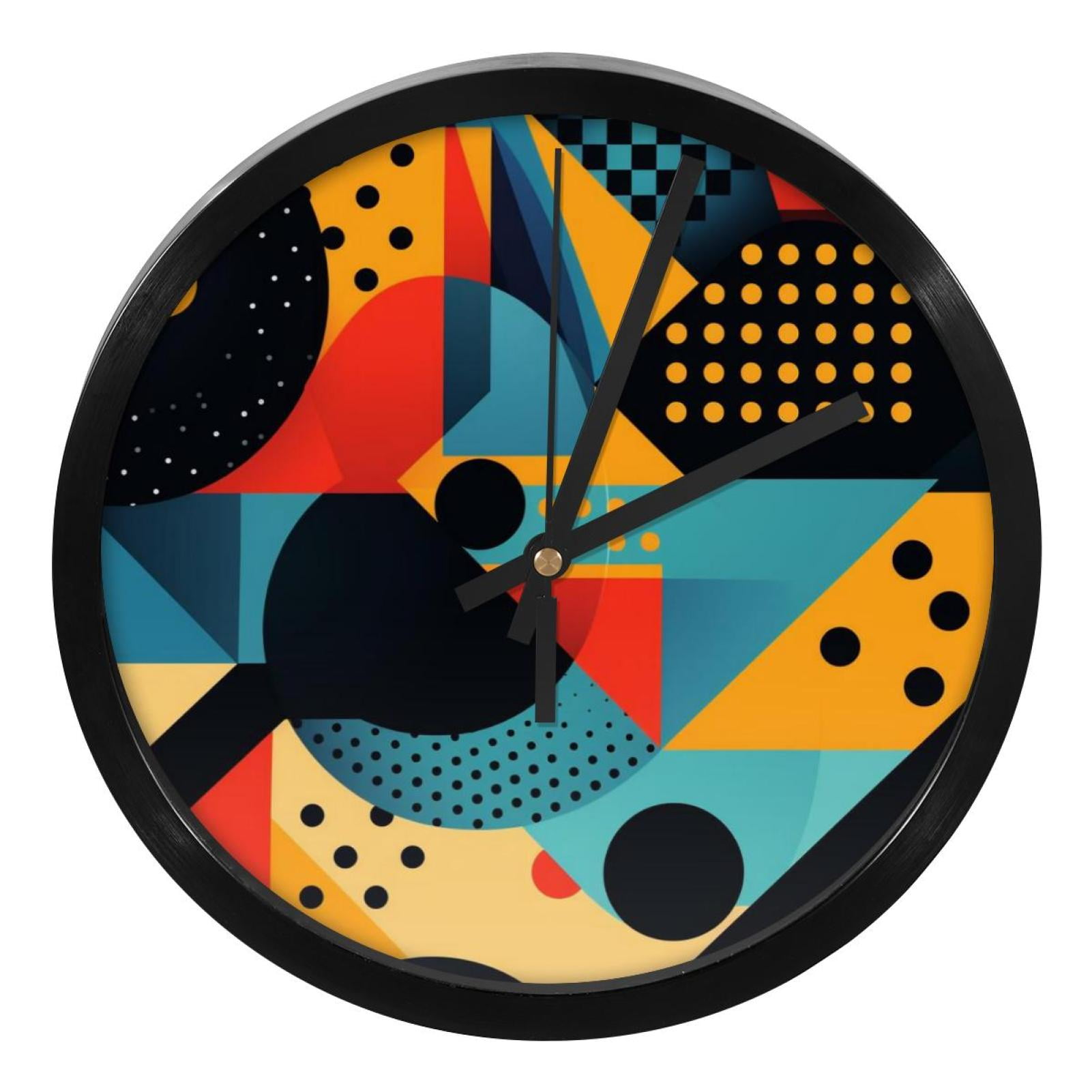 Geometric Cube 9.8 Inch Silent Round Digital Wall Clock - Battery ...