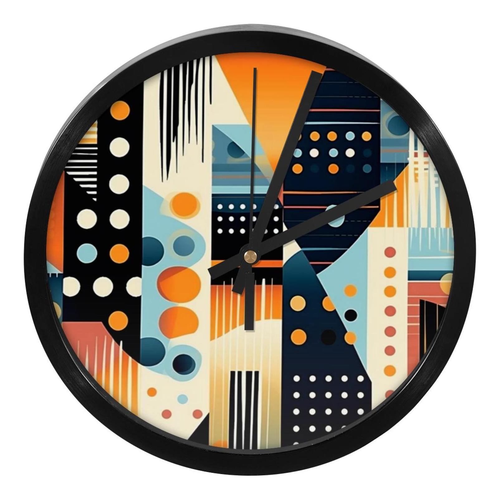 Geometric Cube 9.8 Inches Wall Clock - Silent Round Digital Clock ...