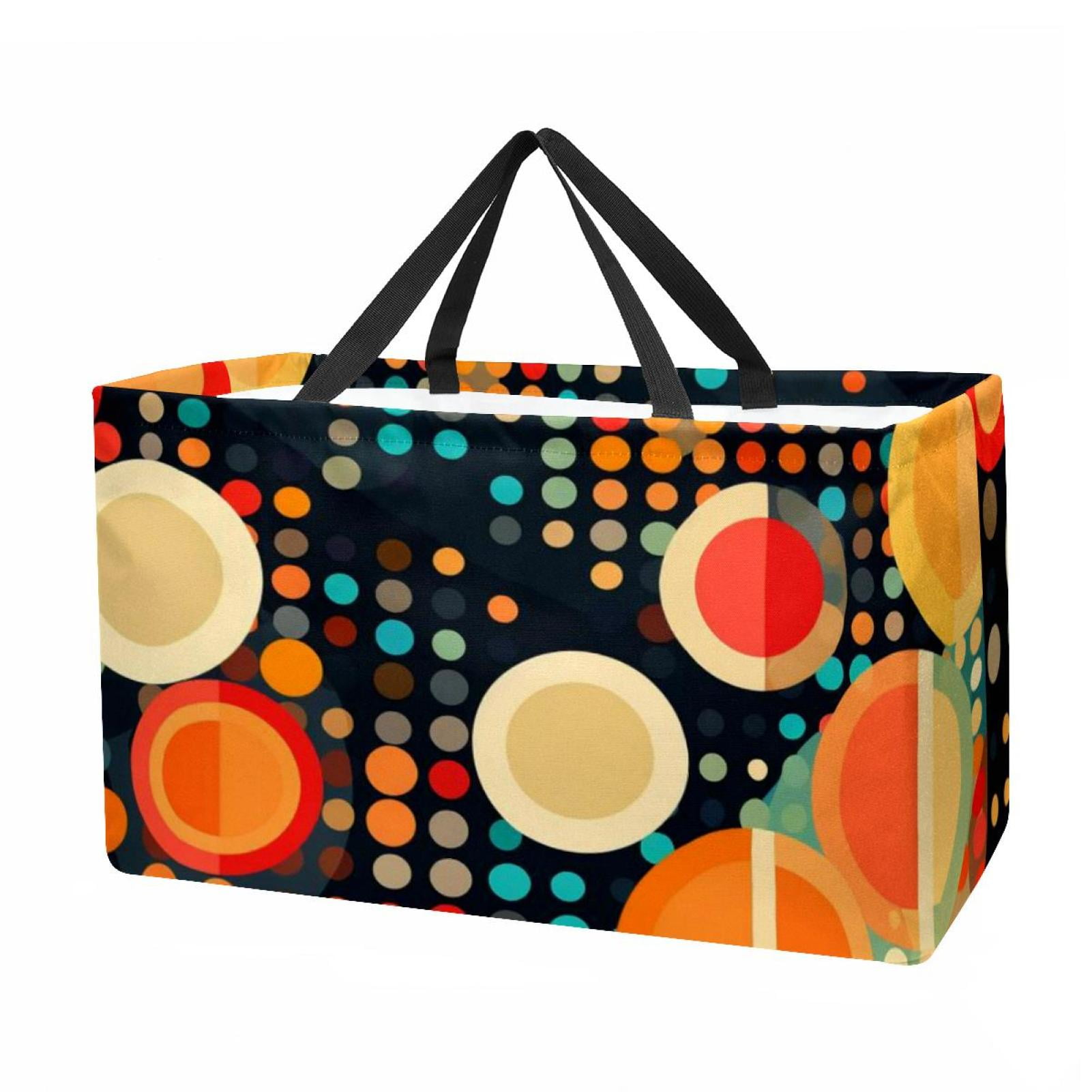 Geometric Cube Collapsible Oxford Cloth Tote Bag: Reusable, Foldable ...