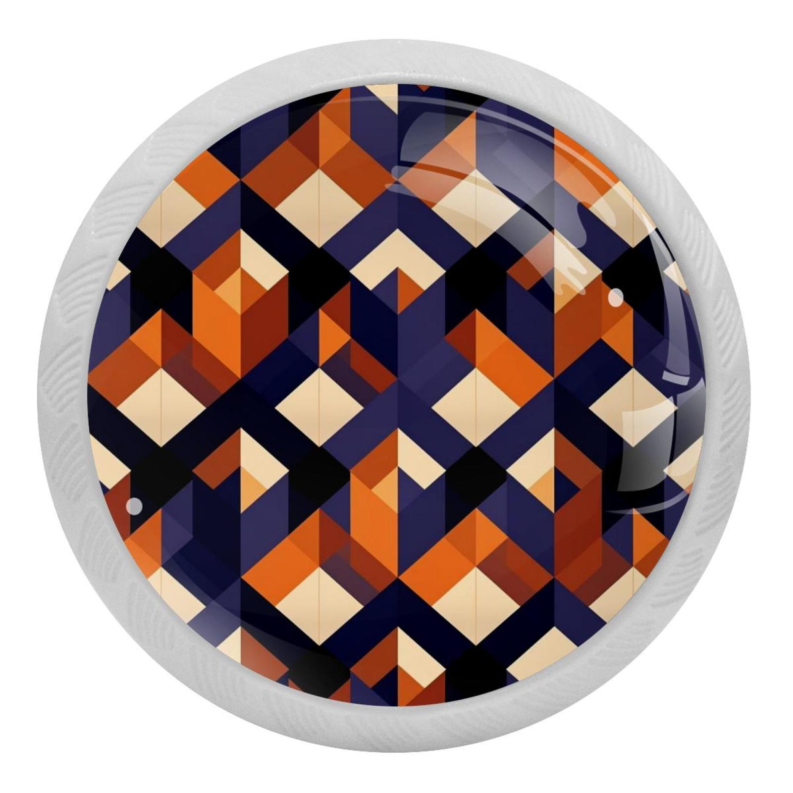 Geometric Cube Fluorescent Drawer Pulls with Screws: Round 4-Pack, Glow ...