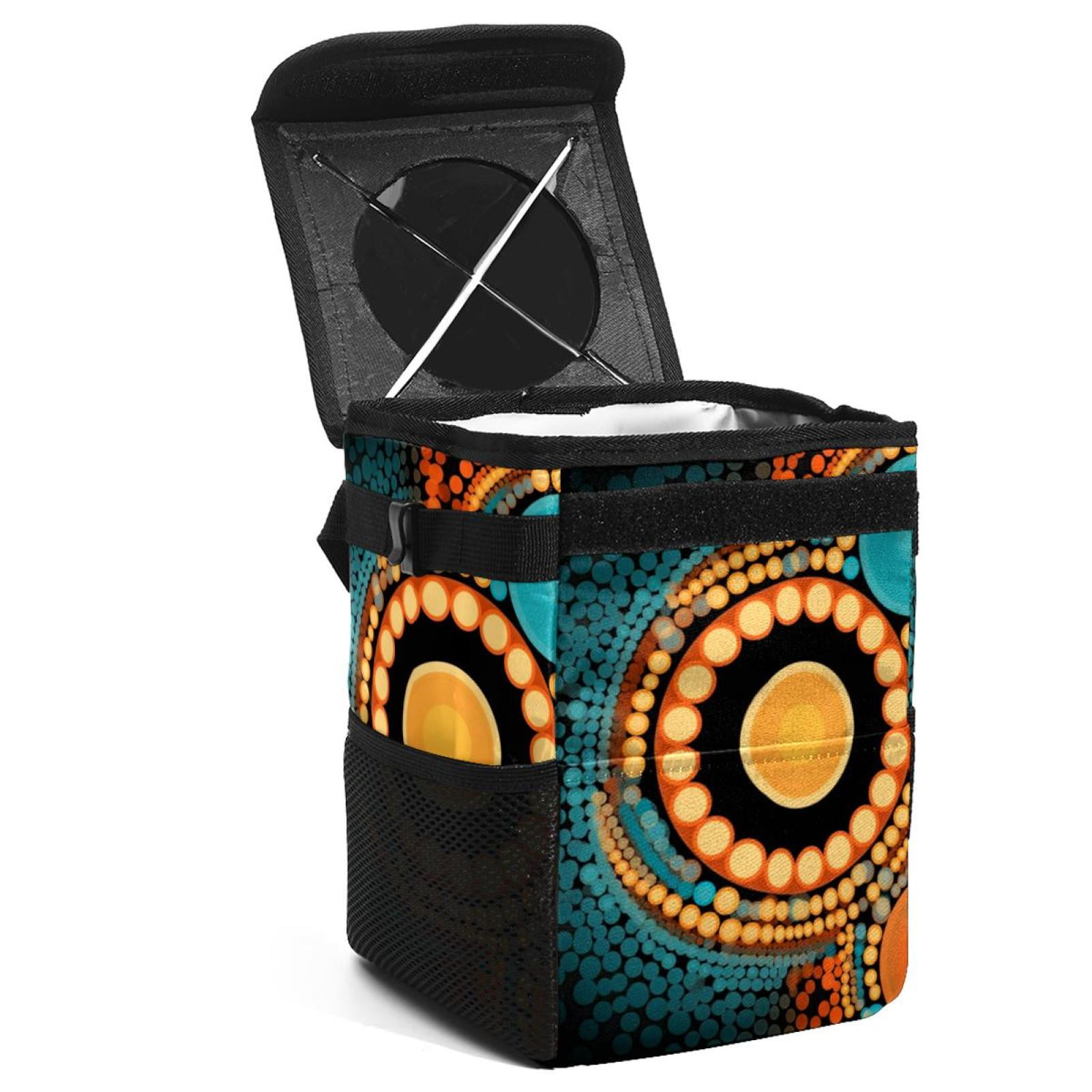 Geometric Cube Foldable Car Garbage Can with Lid, Leak-proof, Hanging ...