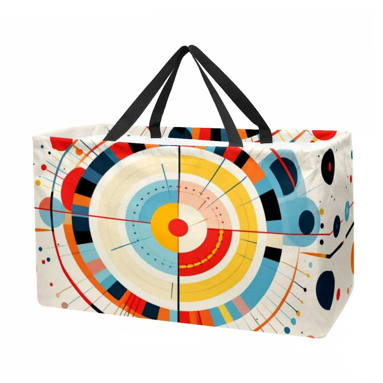 Geometric Cube Large Capacity Foldable Oxford Cloth Toy Basket with Reusable Storage Bins ...