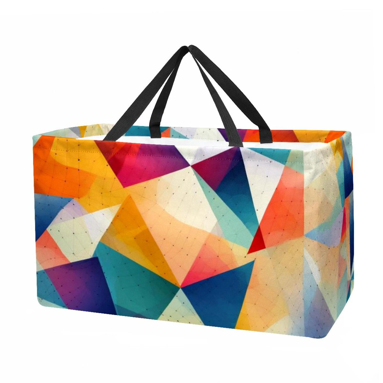 Geometric Cube Large Capacity Reusable Laundry Bag – Foldable Oxford ...