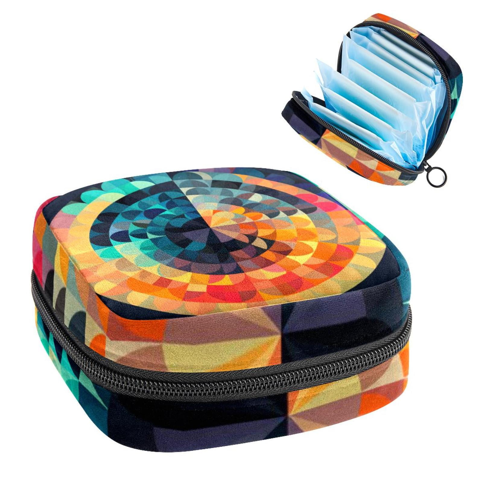 Geometric Cube Pad Bag Storage Organizer Pouch for Menstrual Hygiene ...