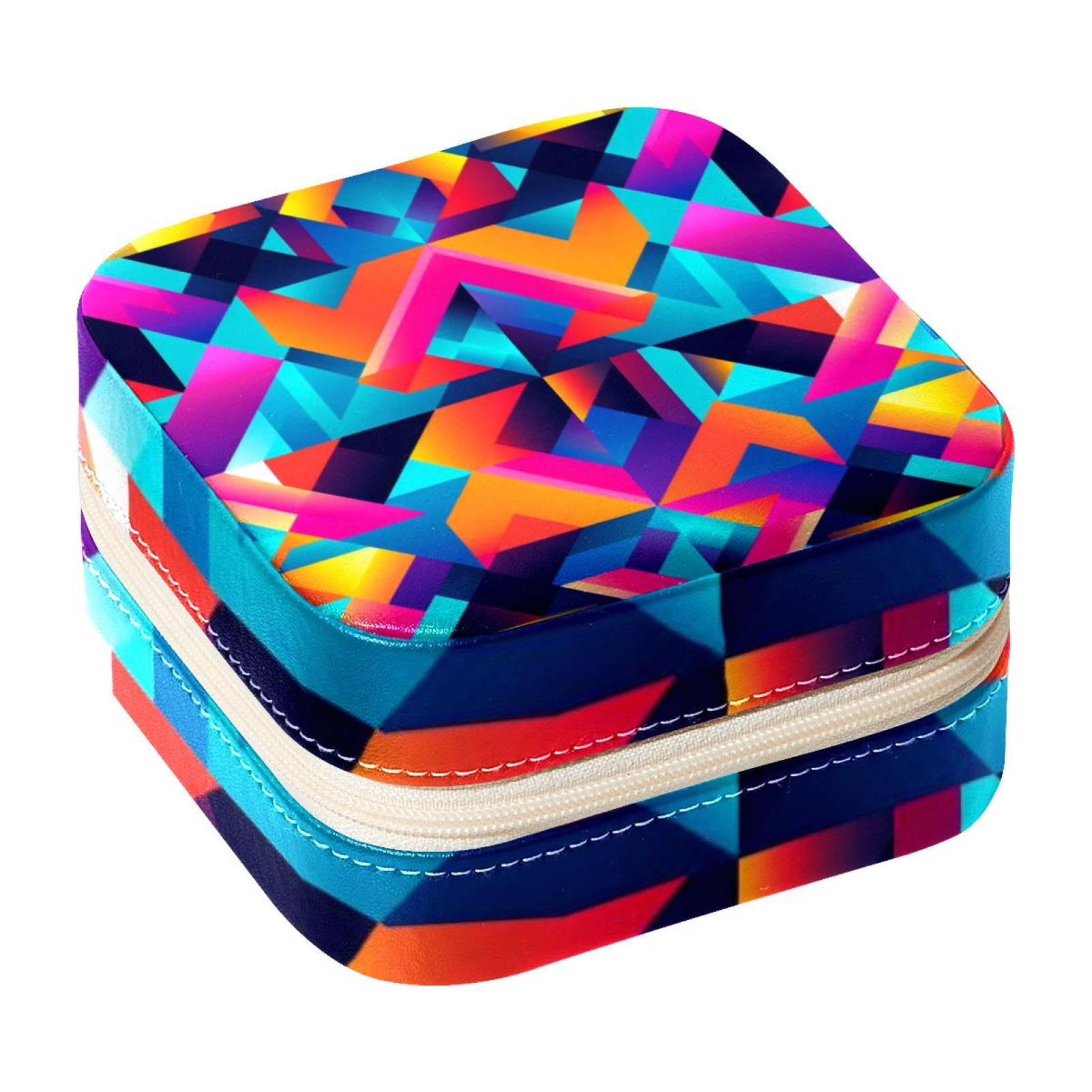 Geometric Cube Portable Square Jewelry Box Earrings Necklaces Bracelets ...
