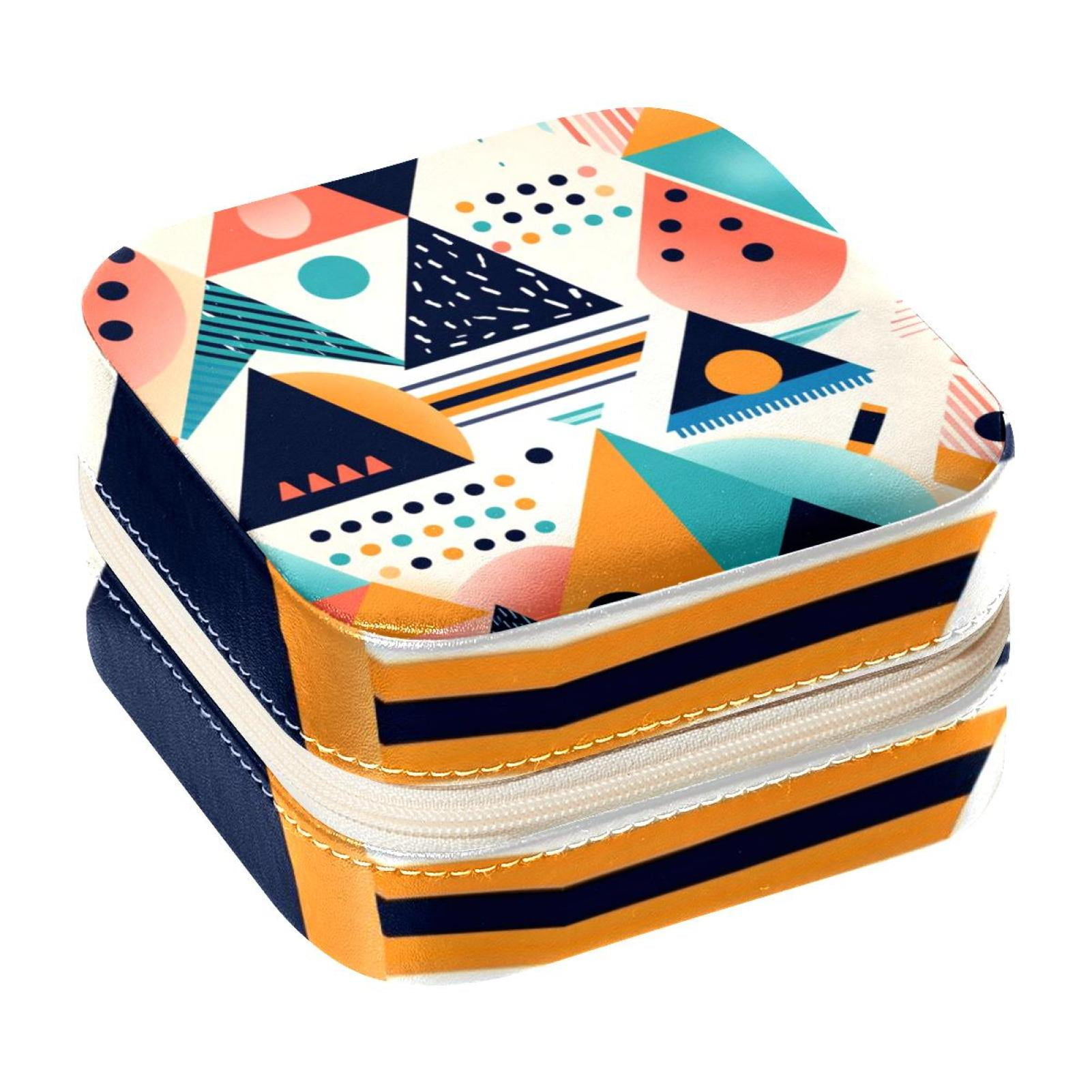 Geometric Cube Portable Square Jewelry Box Earrings Necklaces Bracelets ...