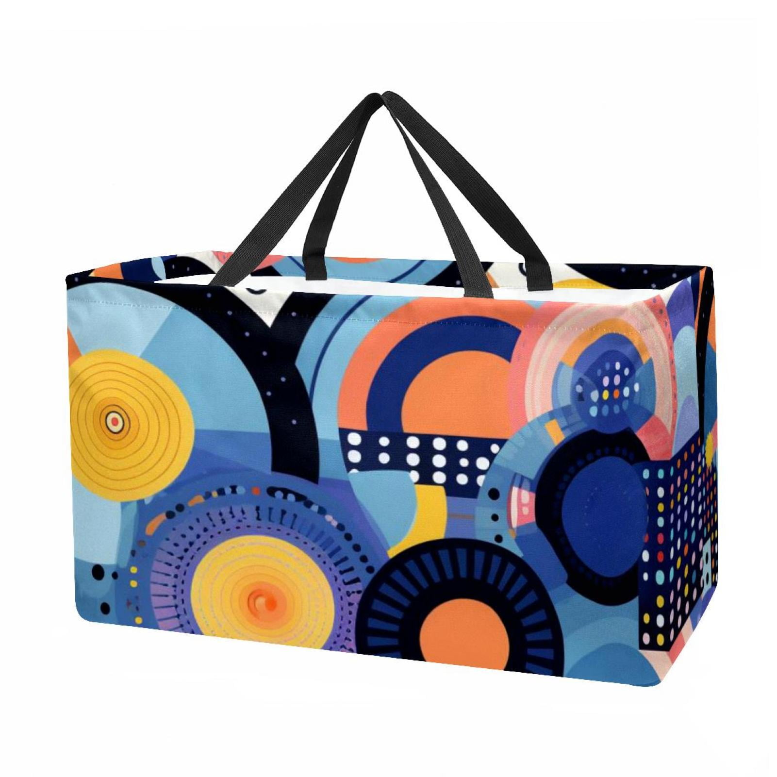 Geometric Cube Premium Oxford Cloth Shopping Bags: Reusable, Foldable ...