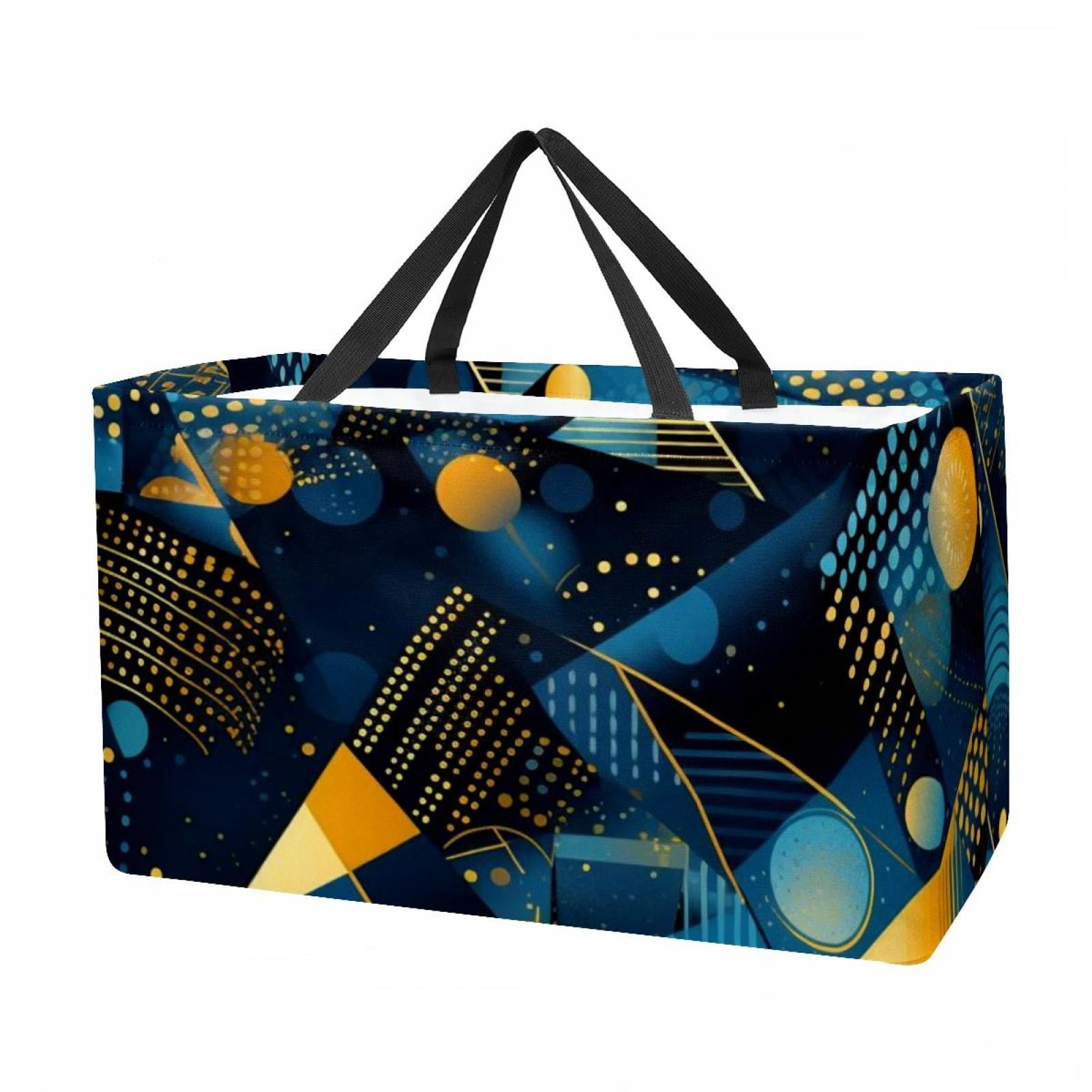 Geometric Cube Premium Oxford Cloth Shopping Bags: Reusable, Foldable ...