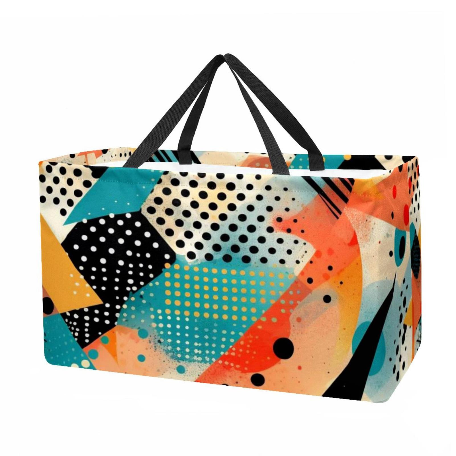 Geometric Cube Reusable Large Capacity Foldable Grocery Bags and ...