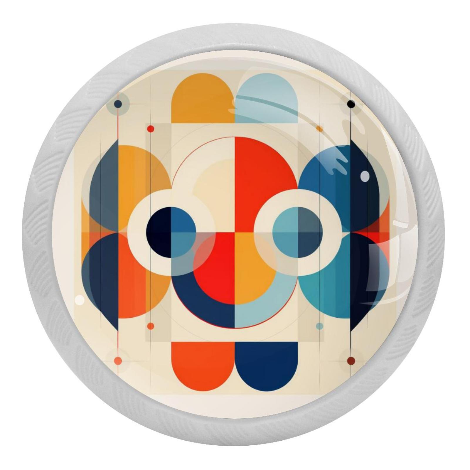 Geometric Cube Round Glow-in-the-Dark Cabinet Knobs with Screws - 4 ...